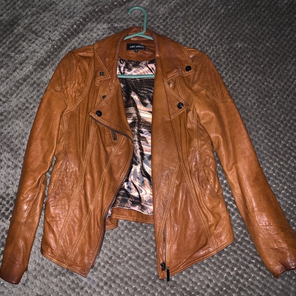 Jackets & Coats | Camel Leather Jacket | Poshmark